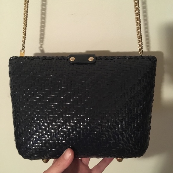 Vintage | Bags | Vintage Capaf Navy Straw Bag | Poshmark